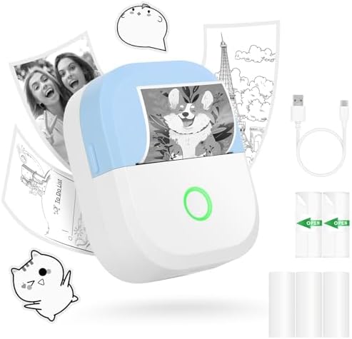Amazon.com: mafiti Mini Sticker Printer Portable Thermal Inkless ...