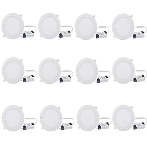 Buy Galaxy 12 watt Led Slim Panel Light Round Warm White Pack of 12 ...