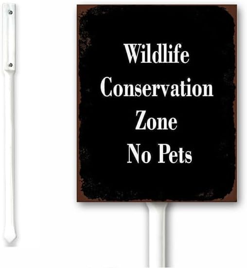 Amazon.com : Wildlife Conservation Zone - No Pets Retro Black Yard Sign ...
