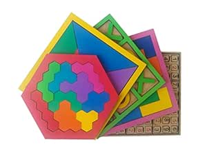 GYANOTOY Kid IQ Raiser Set Of Honey Bee, Tangram, Tic Tac Toe, Pattern ...