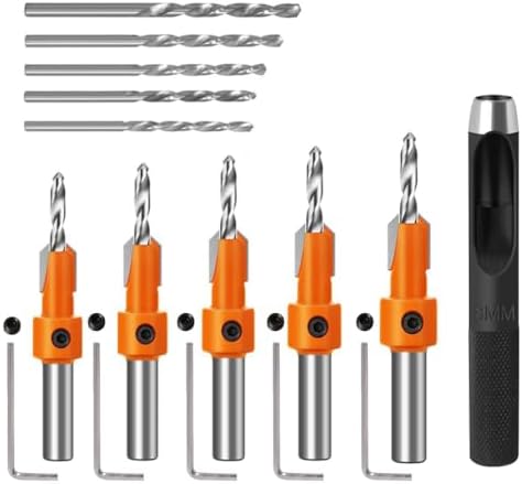 Serplex® 10Pcs Wood Countersink Drill Bit Set, 5Pcs Countersink Drill ...