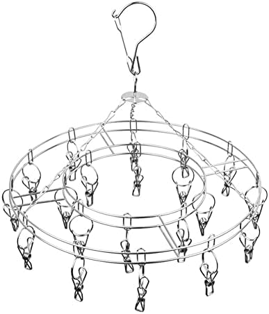 Amazon.com: CenYouful Stainless Steel Round Hanging Drying Rack with 20 ...
