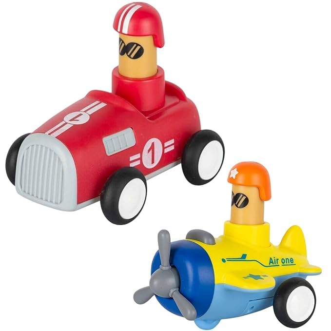 ASTRECA Pack of 4 Toy Cars Push and Go Play Set Friction Powered Car ...