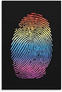 Amazon.com: SSJDDF Fingerprint Wall Art Landscape Canvas Painting ...