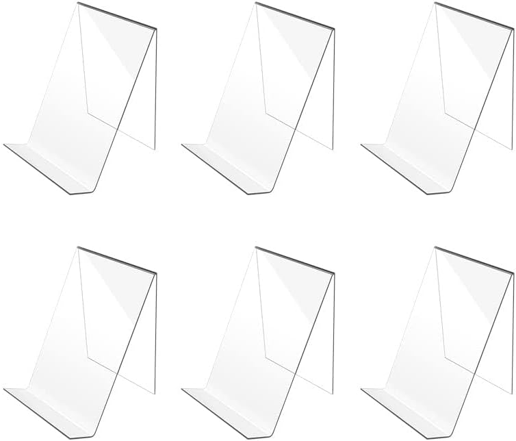 Amazon.com: 6 Pack Acrylic Book Stands for Display Clear Book Holder ...