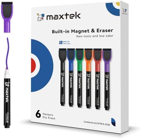 Amazon.com: Cretty-Meet 4 PCS Dry Erase Markers Low Odor Fine Tip Pens ...