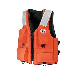 Buy Mustang Classic Industrial PFD with 4 Pockets, Orange, Large Online ...