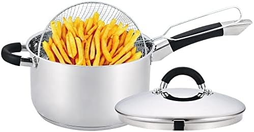 Royal Cuisine 22Cm Stainless Steel Deep Frying Chip Pan with Basket and ...