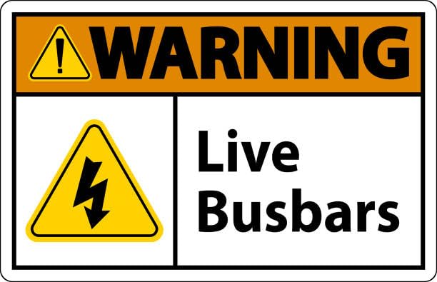 Safety Sign Sticker | Warning - Live BUSBARS Sign | Waterproof Sticker ...