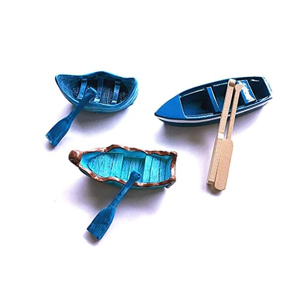 Canoe Model Figurines Mini Fairy Garden Accessories Blue 6pcs Teelie's ...