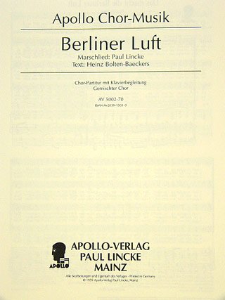 Das macht die Berliner Luft!: "Berlin! Hör' ich den Namen bloß ...