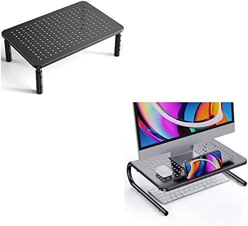 Amazon.com: LORYERGO Metal Monitor Stand and Adjustable Height Monitor ...