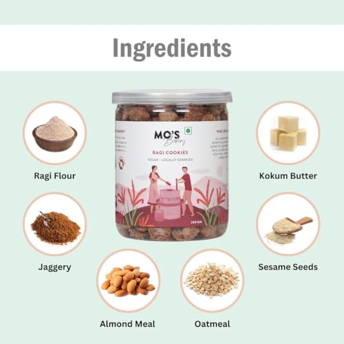 Mo's Gluten-Free Ragi Cookies, 300 Grams| Multi Grain Cookies | Healthy ...