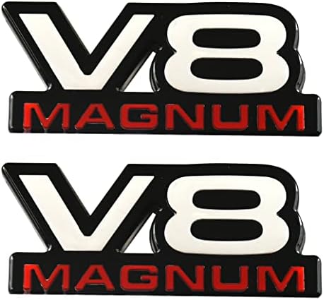 Amazon.com: 2Pcs V8 Magnum Emblems Fender Door Nameplate 3D Badge ...