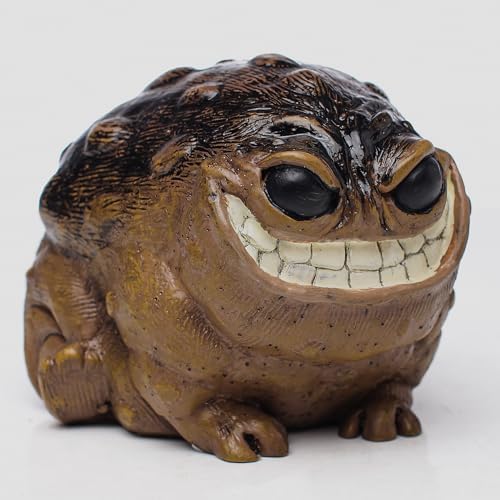 Amazon.com: RIBJSHE Grumpy Frog Statue Ugly Angry Frog Statue Outdoor ...