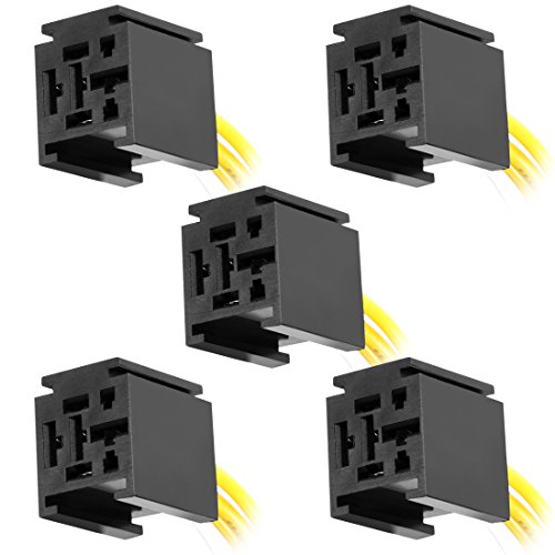 uxcell 5pcs 12V DC 5-Pin 60 70 80Amp SPDT Automotive Interlocking Relay ...