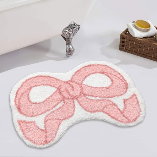 Amazon.com: Tinideya Scalloped Bow Bathroom Mat Non Slip Coquette Bow ...