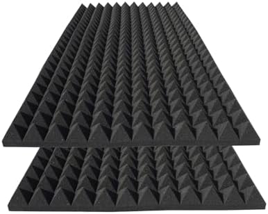 Amazon.com: Acoustic Foam Panels, 48 x 24x 2 Inches, Pyramid Design, 4 ...