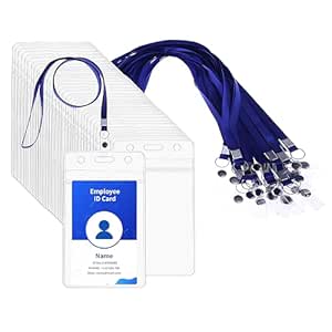RexID 100 Pcs Vertical ID Holder Badges Name Tags,Waterproof Clear ...