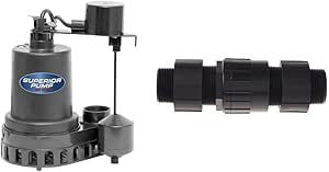 Superior Pump 92372 1/3 HP Thermoplastic Submersible Sump Pump with ...