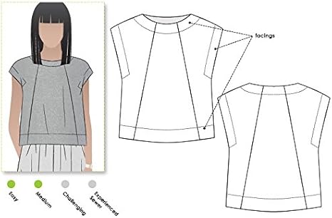 Amazon.com: ARC Style Sewing Pattern - Ethel Designer Top (Sizes 04-16 ...