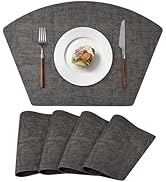 Amazon.com: Round Table Placemats Set of 6, Faux Leather Wedge Shape ...