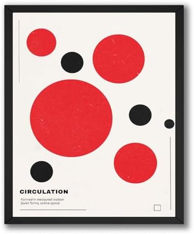 Amazon.com: InkFlow Posters Abstract Circle Canvas Poster - Red Black ...