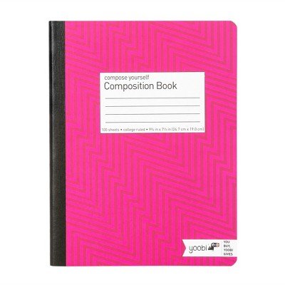 Yoobi153; Composition Book College Ruled - Pink, 9.75" x 7.5", 100 ...