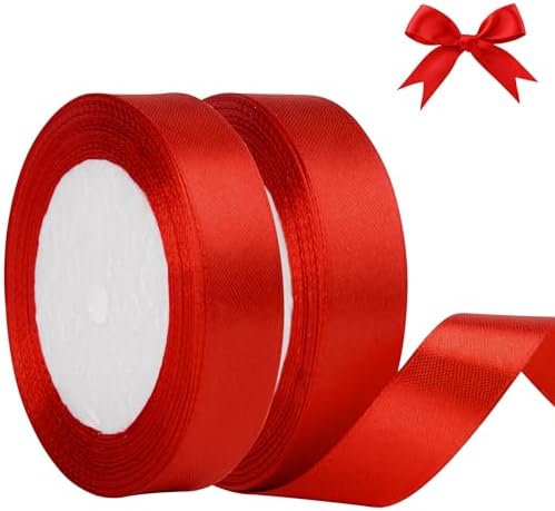 KEYIDO® White Ribbon, 20mm x 44M(50 Yards) Wide Ribbon, Thick White ...