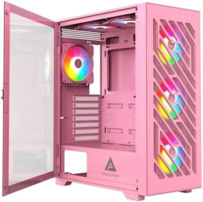 Amazon.com: Apevia Evolution-PK Evolution Mid Tower Gaming PC Case w ...