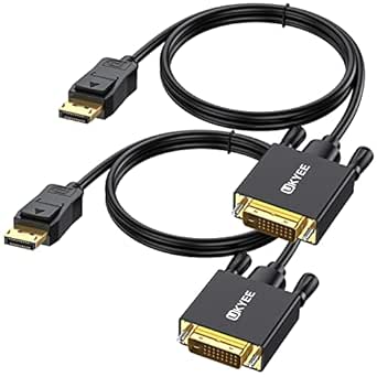 UKYEE - Cable adaptador DisplayPort a DVI de 1,83 m, 2 unidades, puerto ...