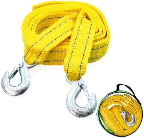 STHIRA® 13ft 5-Tons Tow Rope for Car, Heavy Duty Tow Strap with Hooks ...