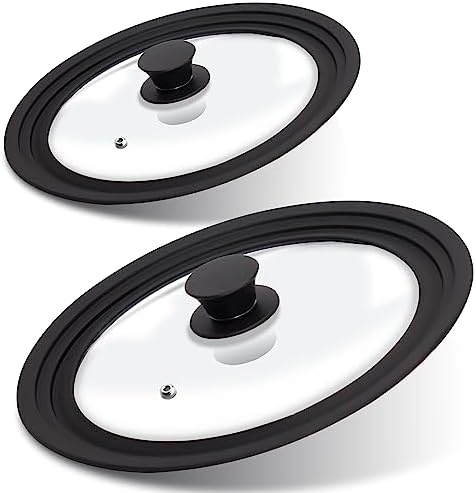 Amazon.com: Lerykin Tempered Glass Lid Set of 2 - Universal Lids with ...