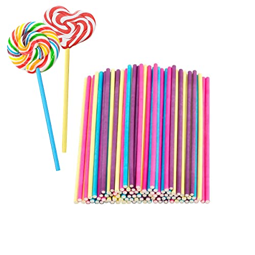 WELANE Lot de 100 bâtonnets de sucettes colorées pour faire des ...