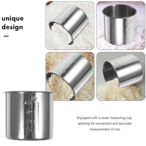 DEARMAMY Stainless Steel Rice Measuring Cup, Scaled Cup Measuring ...
