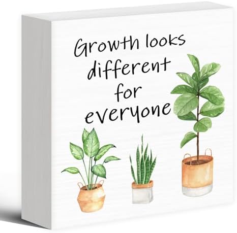 Amazon.com: Inspirational Wood Block Sign,Growth Looks Different for ...