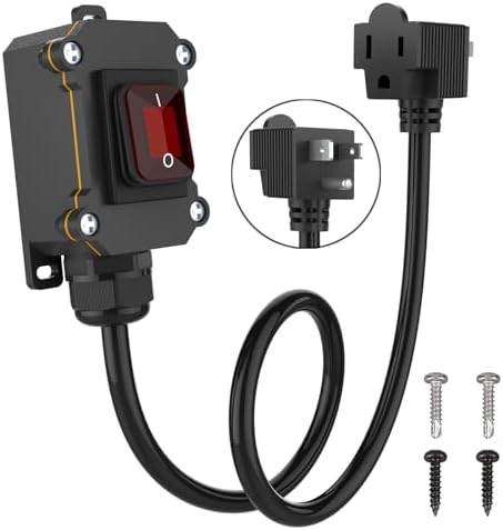 KarlKers Inline Cord Switch with 3-ft 14AWG Cable Piggyback Plug(3 ...