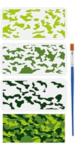 Amazon.com: FINGERINSPIRE 3 pcs Camo Stencil Kit 11.8x11.8inch Camo ...