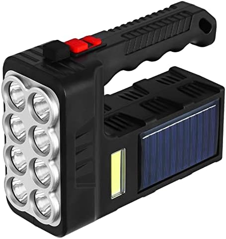 Amazon.com: ECPAUTECH Portable Handheld Solar-Powered Flashlight with 8 ...