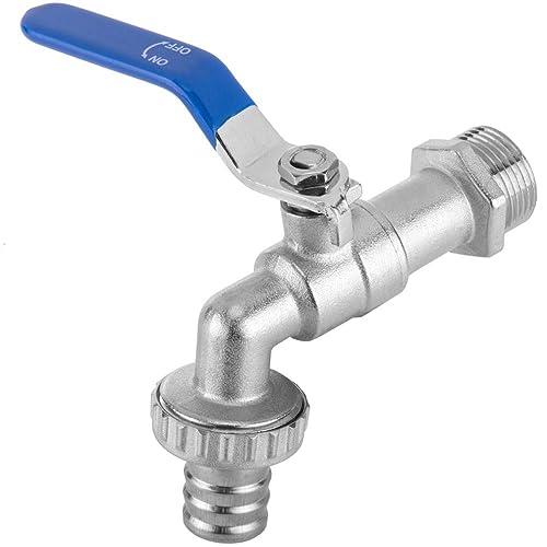 Garden Tap Kit – 3/4″ Garden Lever Tap Valve with Blue Handle – Silver ...