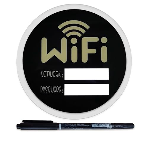 Amazon.com: Kacenamo Round WIFI Sign Acrylic Wifi Password Sign for ...