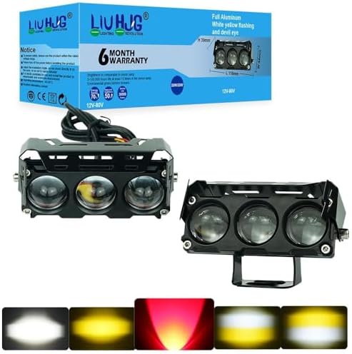 VermsBikers LIU HJG Original Dual Colour Fog Light Mini Drive Light Set ...