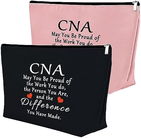 Amazon.com: 2Pcs CNA Week Gifts Makeup Bags CNA Appreciation Gifts ...