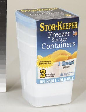 Amazon.com: Arrow Plastic 00044 3 Pack 1 Qt Stor-Keeper Freezer Storage ...