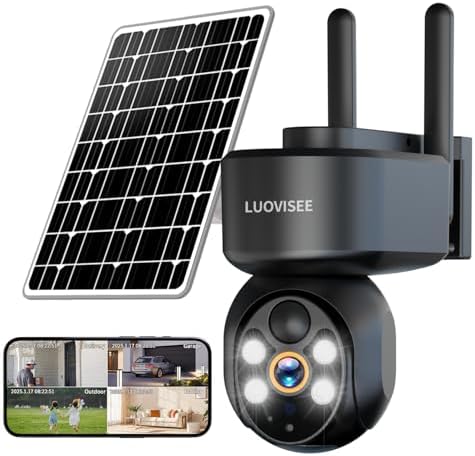Amazon.com : buzzai Solar Security Cameras Wireless Outdoor,2K 360 ...