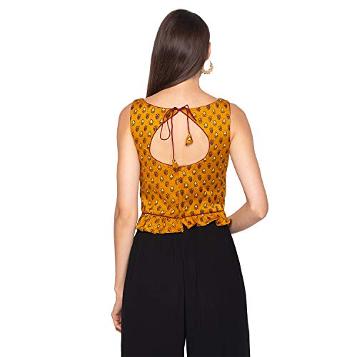 Buy S SALWAR STUDIO Women's Mustard Yellow Modal Silk Readymade Saree ...