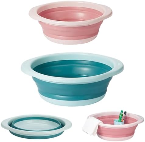 2 Pcs Collapsible Washing Up Bowl, 2 Size Collapsible Bowl, Foldable ...