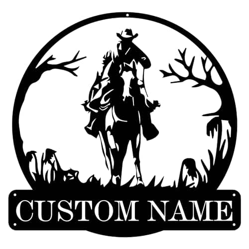 Amazon.com: Handmade Custom Cowboy Metal Wall Sign,Personalized Cowboy ...