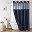 Amazon.com: eachope No Hook Tufted Chevron Striped Shower Curtain with Snap-in Fabric Liner set ...
