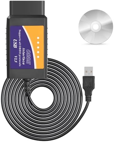 CERRXIAN ELM327 OBD2 USB Adapter OBD2 to USB Scanner Adapter OBDII ...